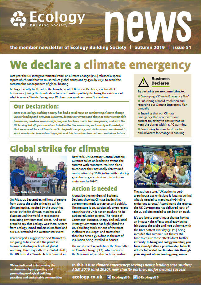 Members' Newsletter October 19 - Ecology Building Society