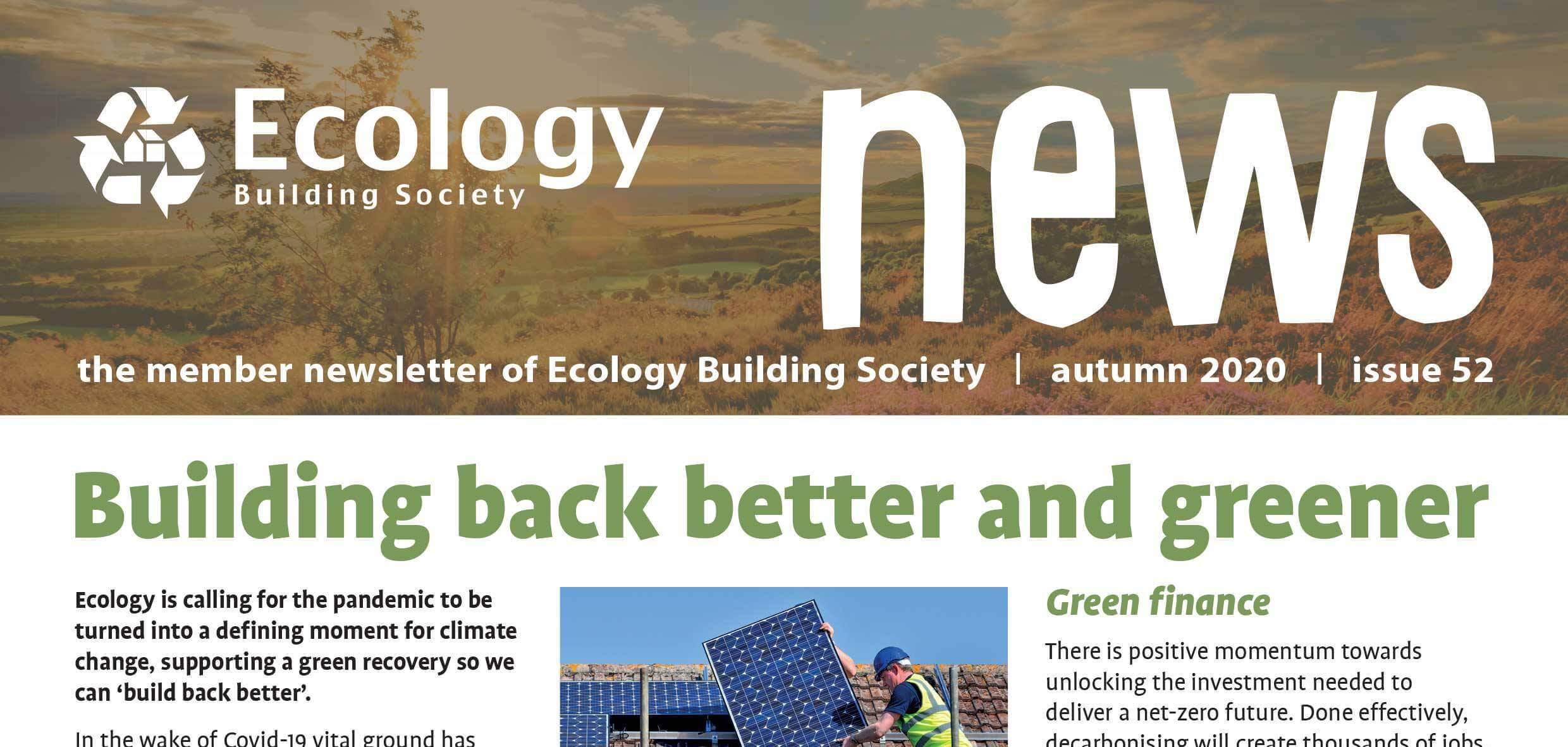 Members' Newsletter Autumn 2020 - Ecology Building Society